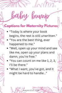 300+ Sentimental to Funny Maternity Photoshoot Quotes | MeymisList