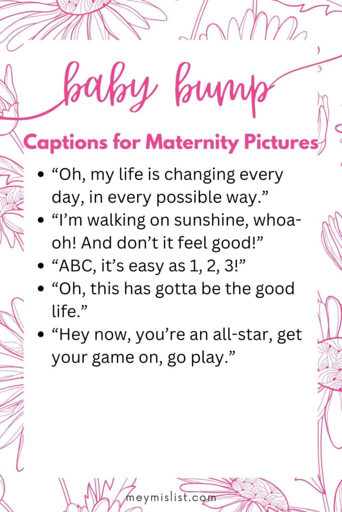 300+ Sentimental to Funny Maternity Photoshoot Quotes | MeymisList
