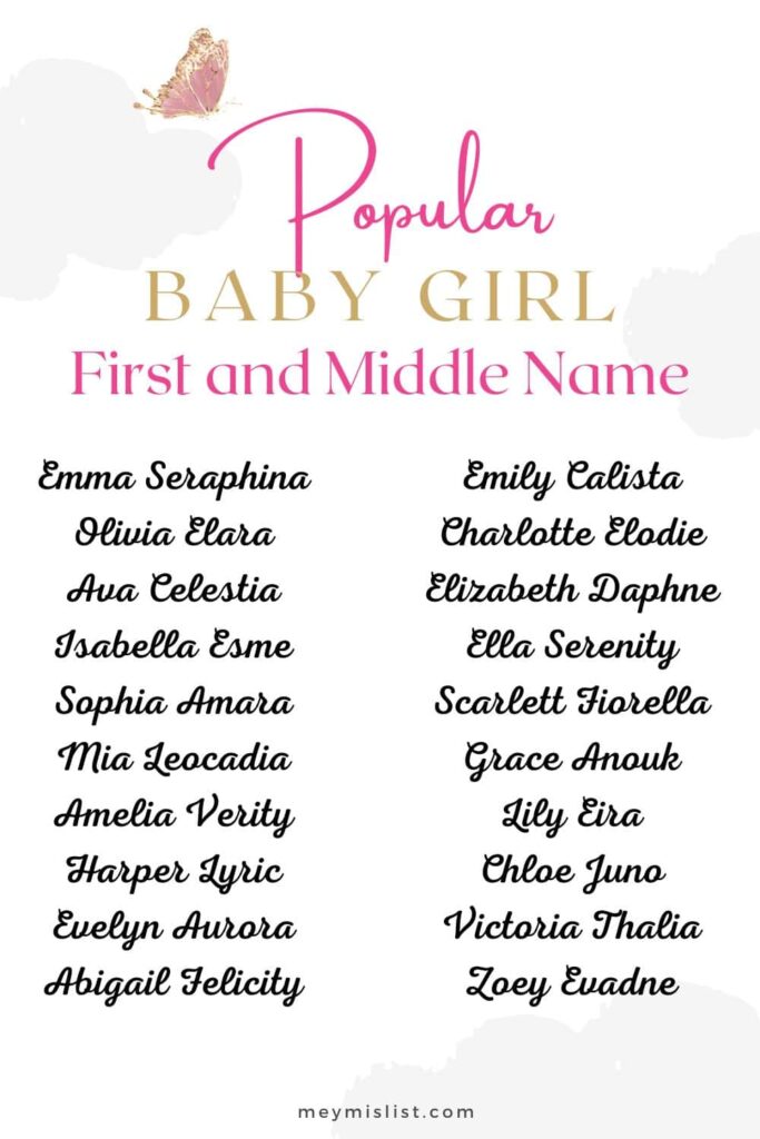 100+ Pretty Baby Girl's First and Middle Names | MeymisList